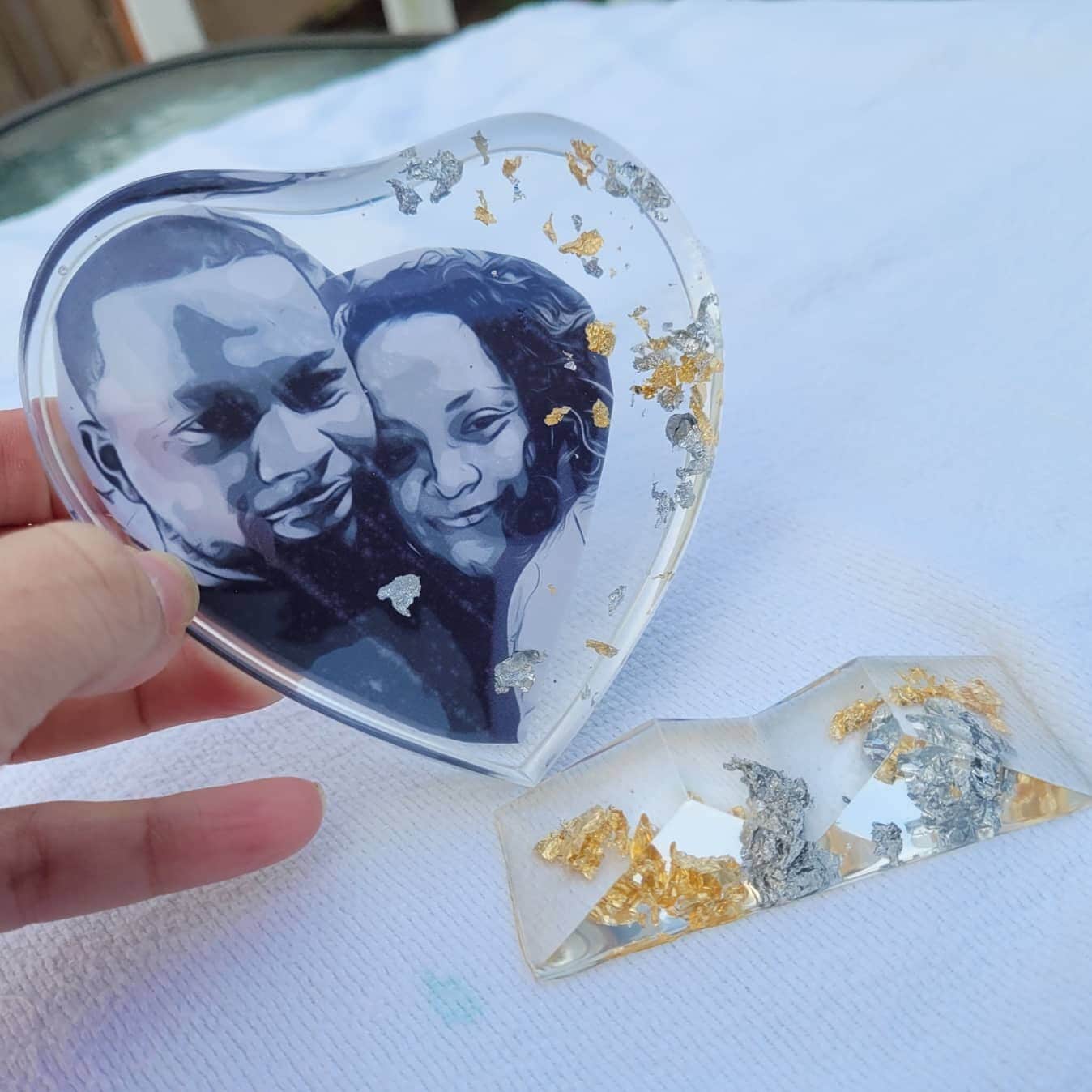 Personalized Resin Heart With Photo - Etsy