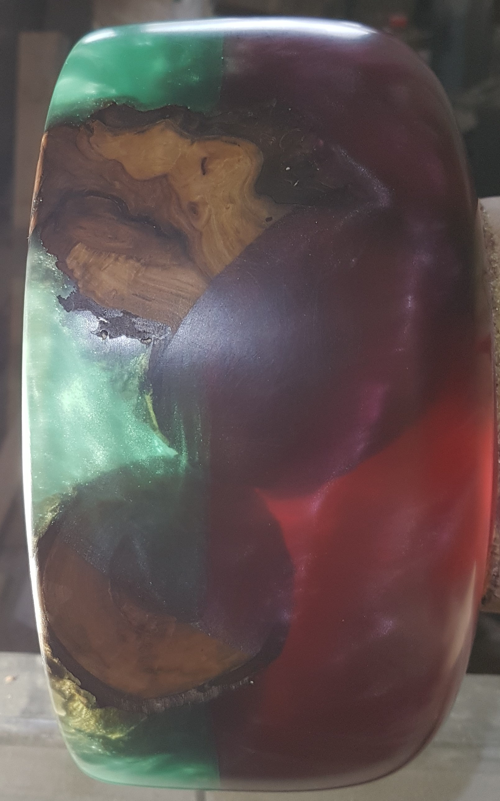 Epoxy Resin Bowl Solid,large, Apple Wood in Violet-green Resin - Etsy