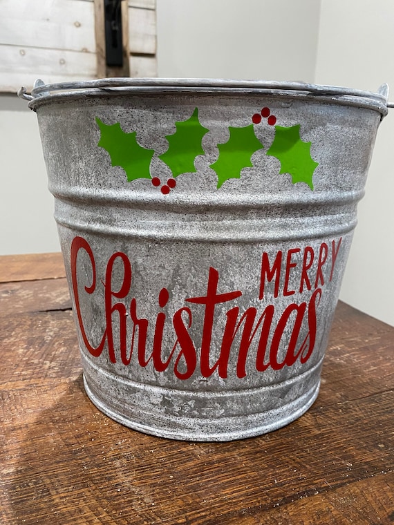Galvanized Christmas Farm Buckets - Etsy UK