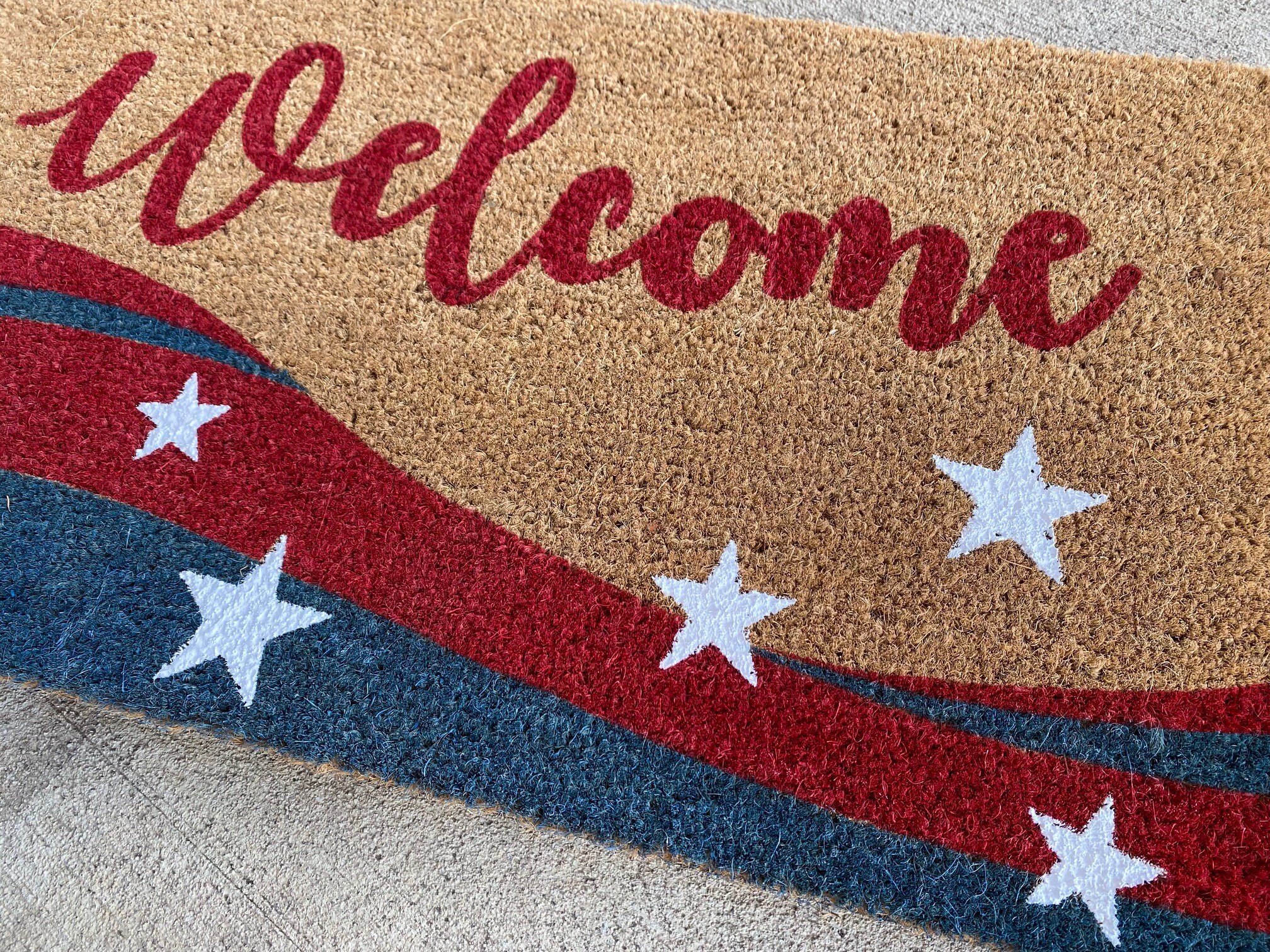 Patriotic USA Welcome Doormat Custom Made to Order Coir Doormat - Etsy