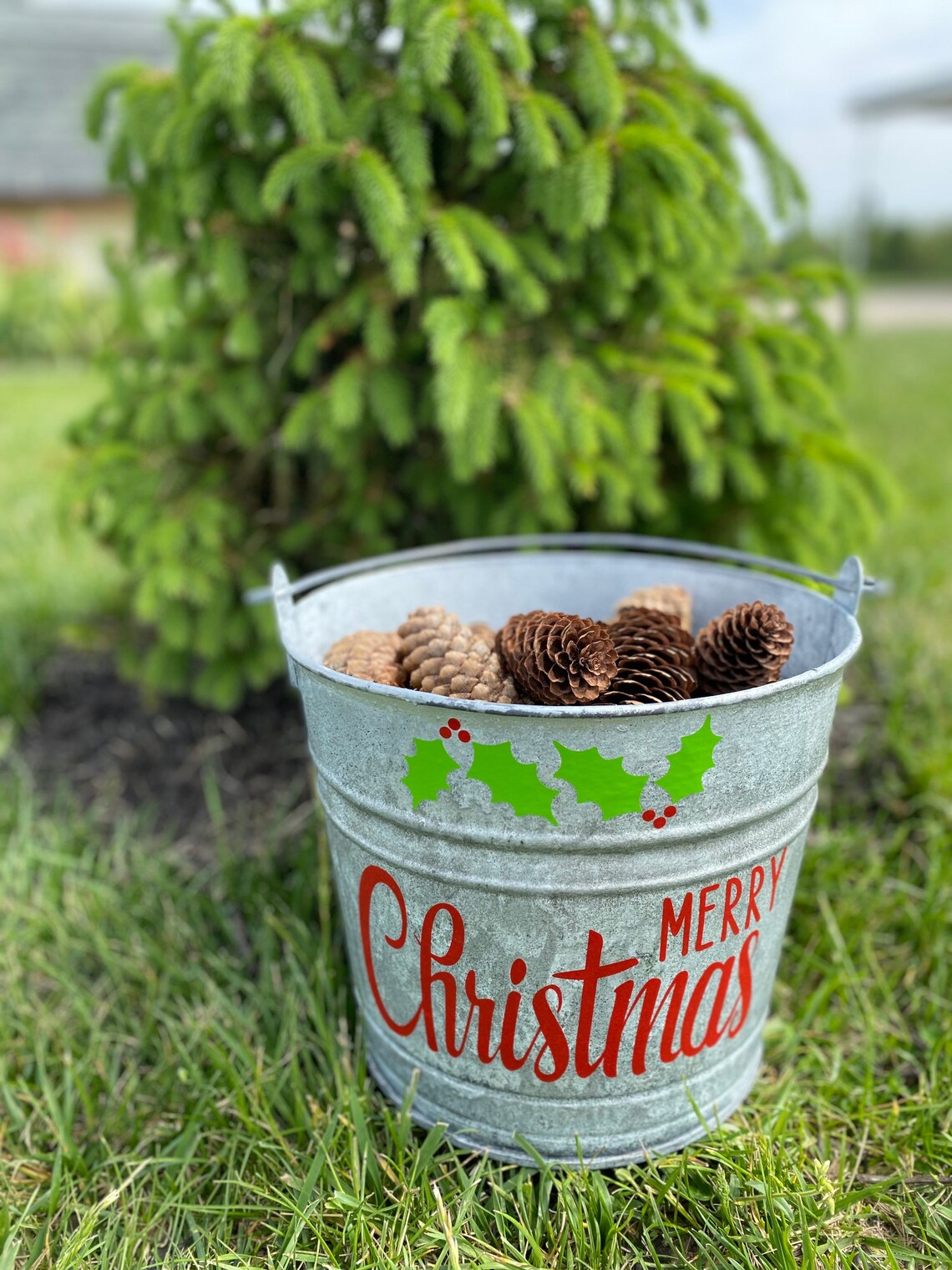 Galvanized Christmas Farm Buckets - Etsy UK
