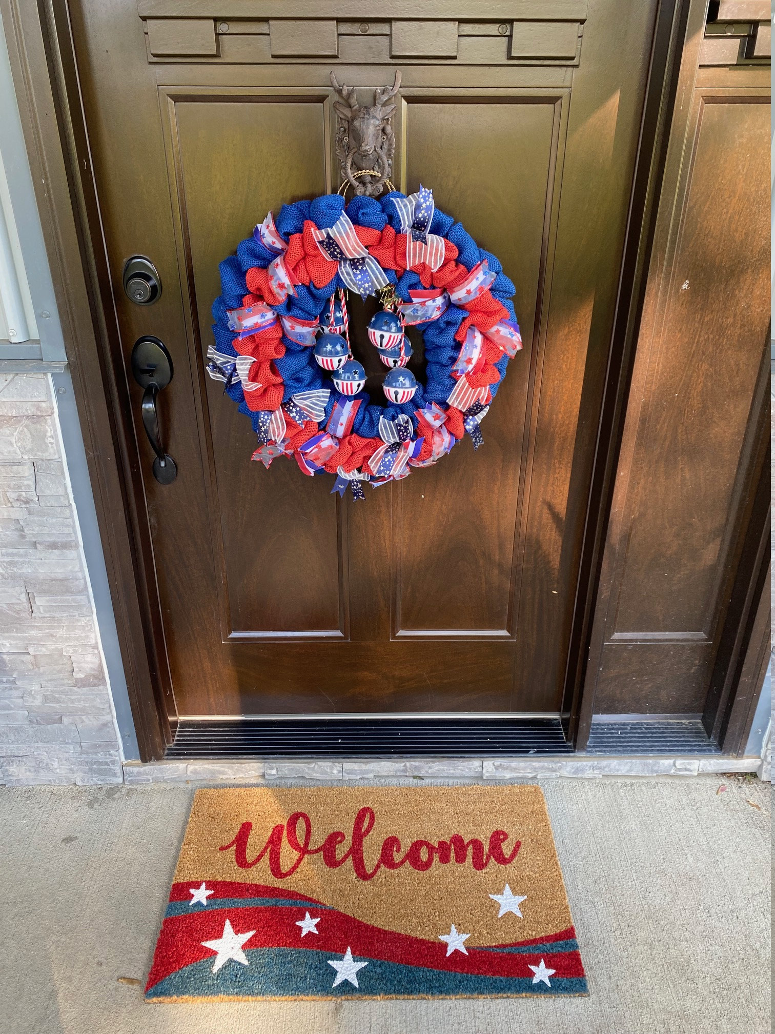Patriotic USA Welcome Doormat Custom Made to Order Coir Doormat - Etsy