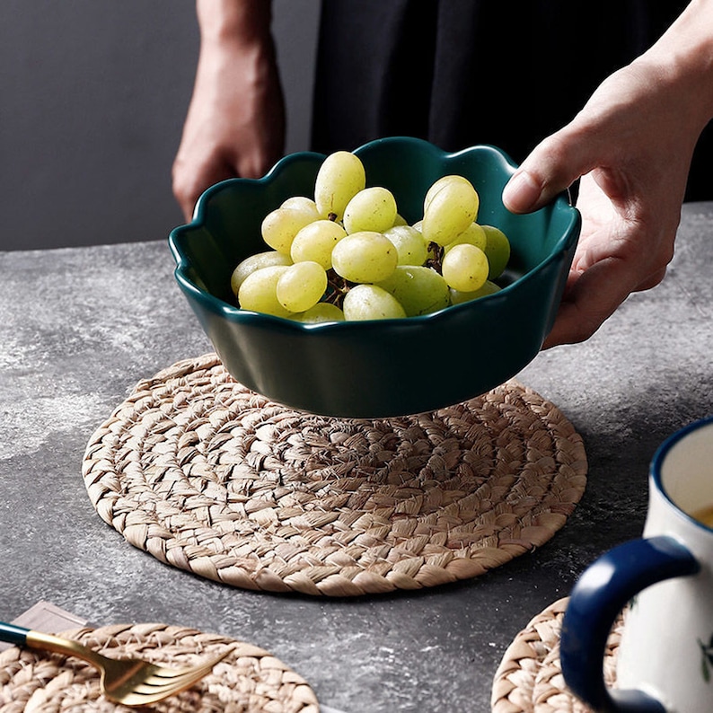 Placemats Table Mats Handmade Rustic Natural Ramie Woven Oval Round ...