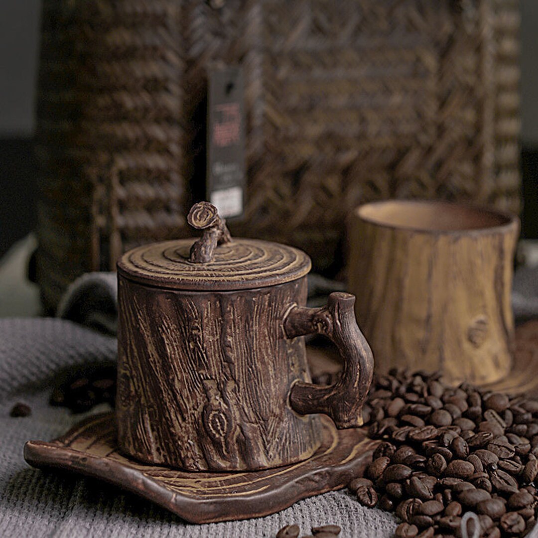Handmade Ceramic Earthenware Coffee Cup and Saucer Rustic Tea - Etsy