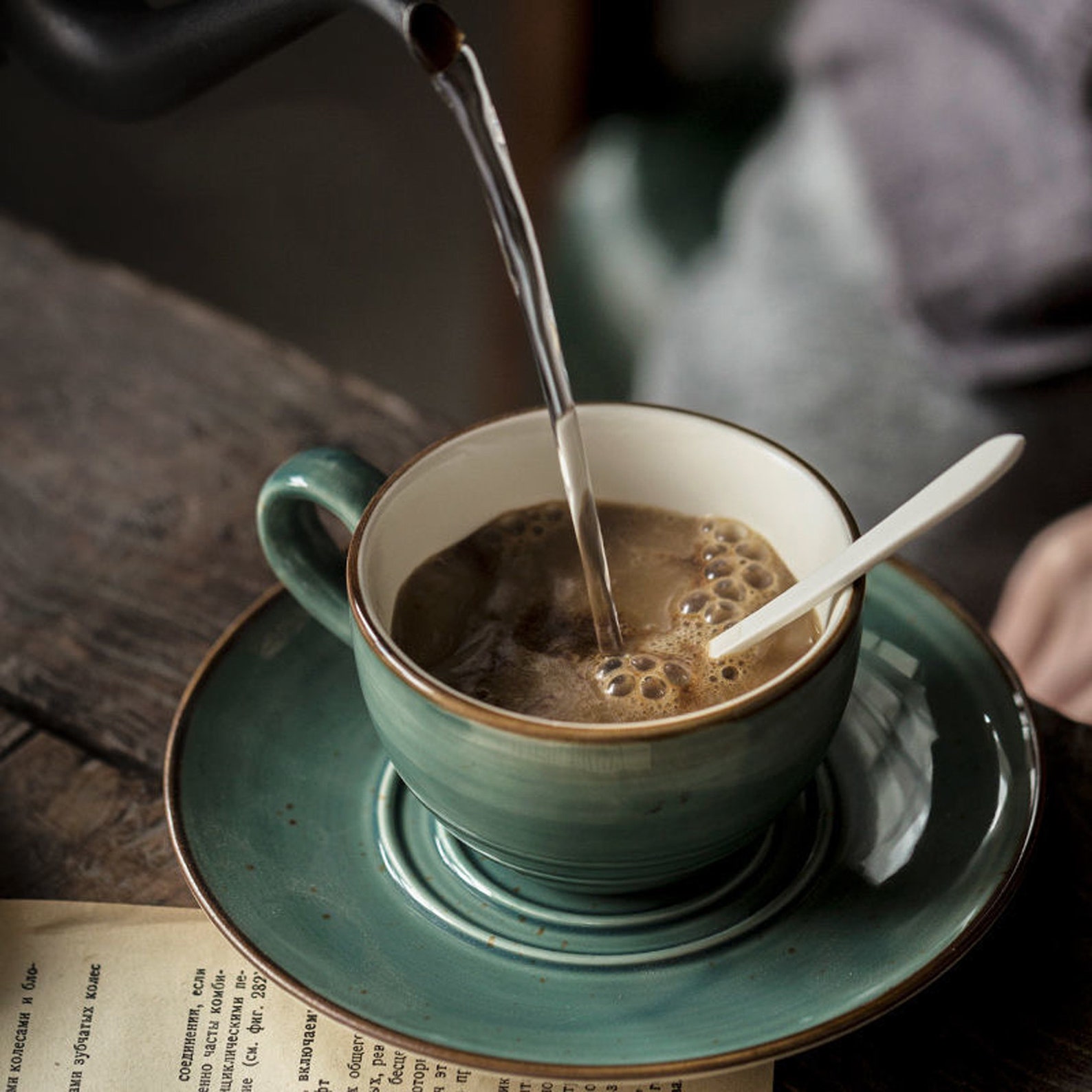 Ceramic Handmade Tea Cup and Saucer Cappuccino Cup Latte Cup Demitasse ...