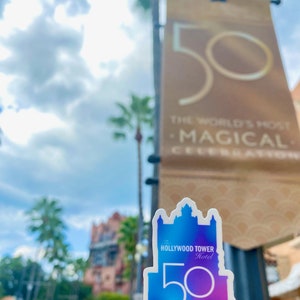 Tower of Terror WDW 50th Anniversary Sticker | Etsy