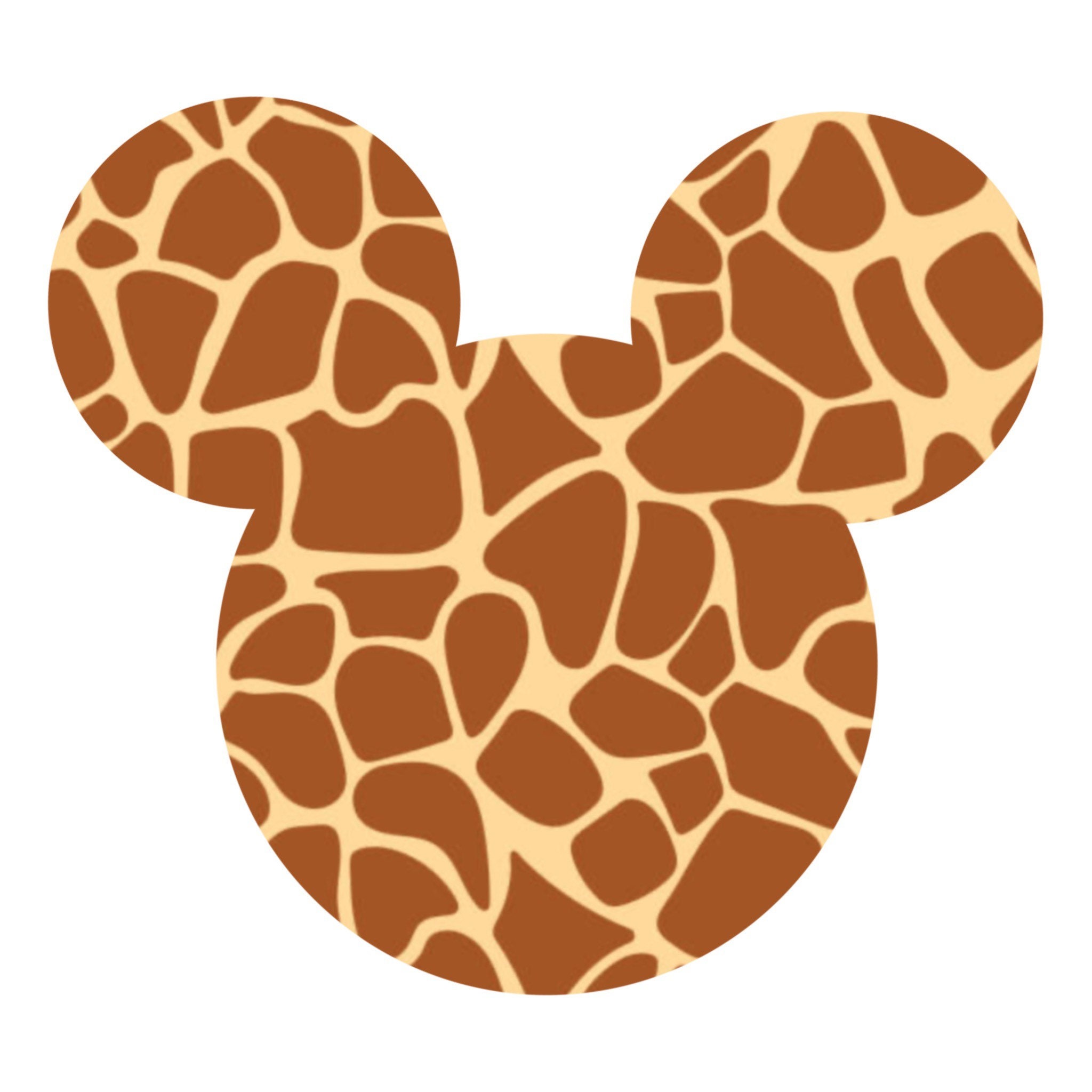 Giraffe Print Mickey Head Sticker - Etsy