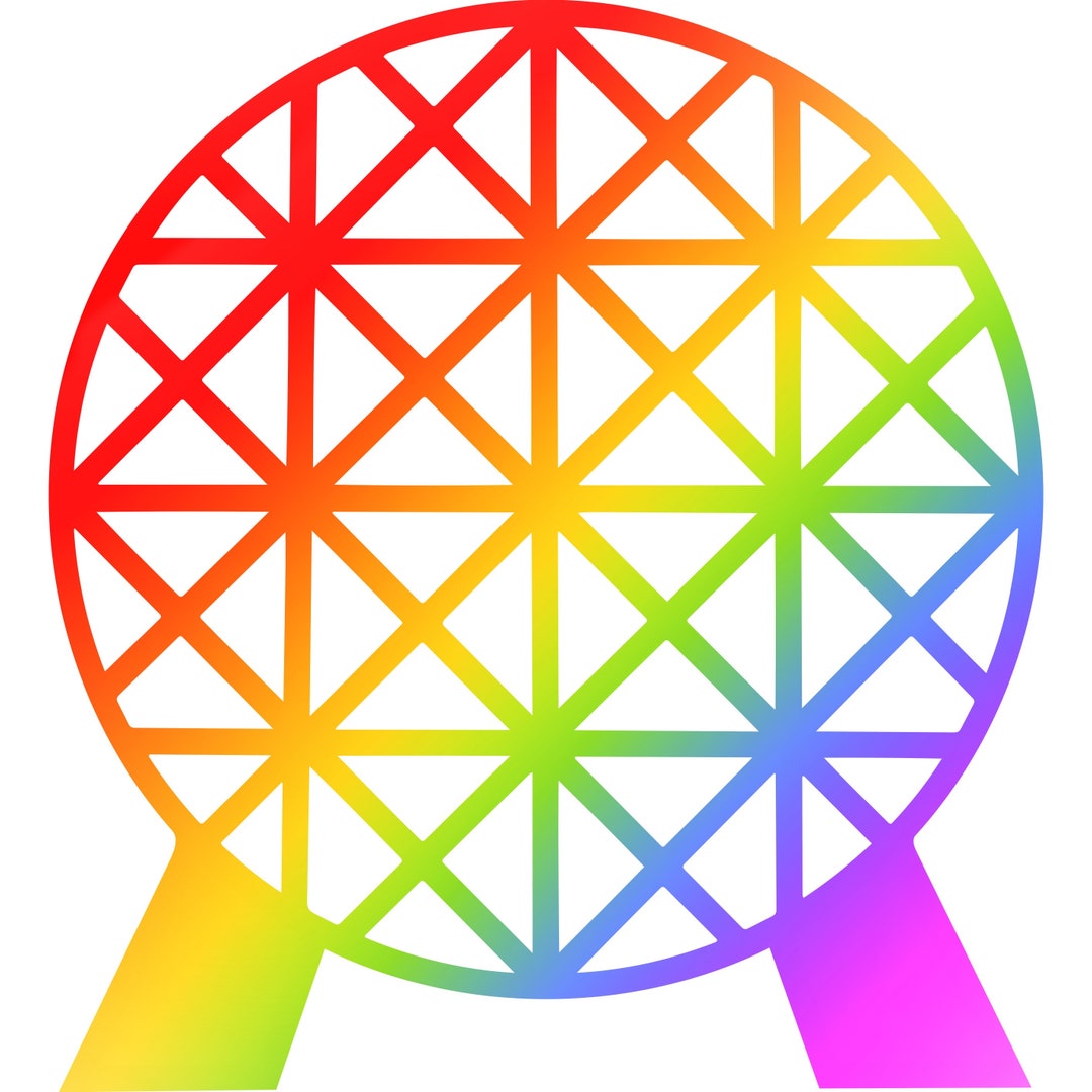 Rainbow Spaceship Earth Sticker - Etsy