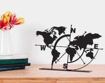 Table Top World Map - Etsy