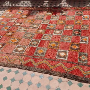 Antique Red and White Berber Rug.vintage Red and White Moroccan Carpet ...