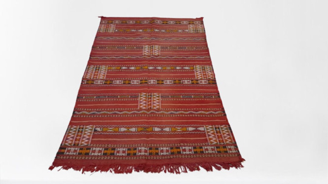 Moroccan Rug Tribal Kilim Middle Atlas Vintage Hanbel Berber Zayan ...