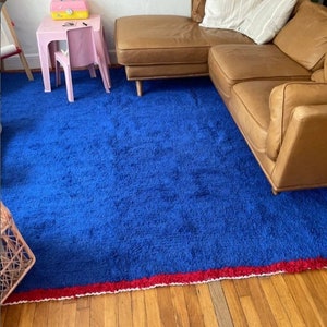 Custom Moroccan Blue Berber Rug: Handmade Wool Rug - Etsy