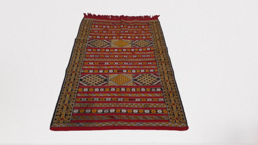 Moroccan Rug Tribal Kilim Middle Atlas Vintage Hanbel Berber Zayan ...