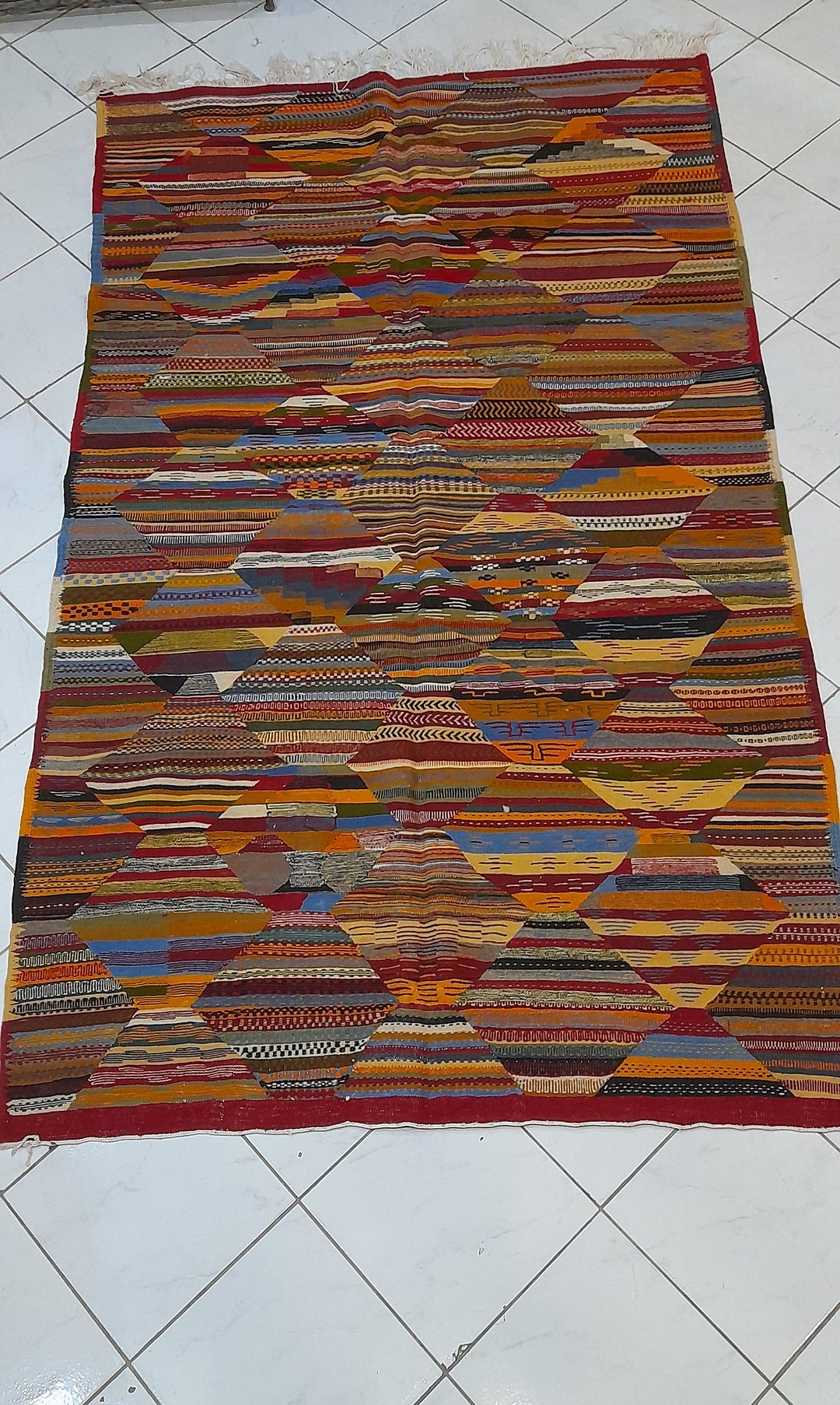 Moroccan Berber Kilim , Picasso Kilim, Handwoven Berber Rug, Home Decor ...