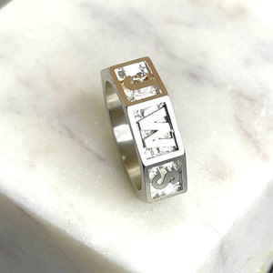 Personalized Solid Silver Rings, Custom Name Ring, Silver Name Ring ...