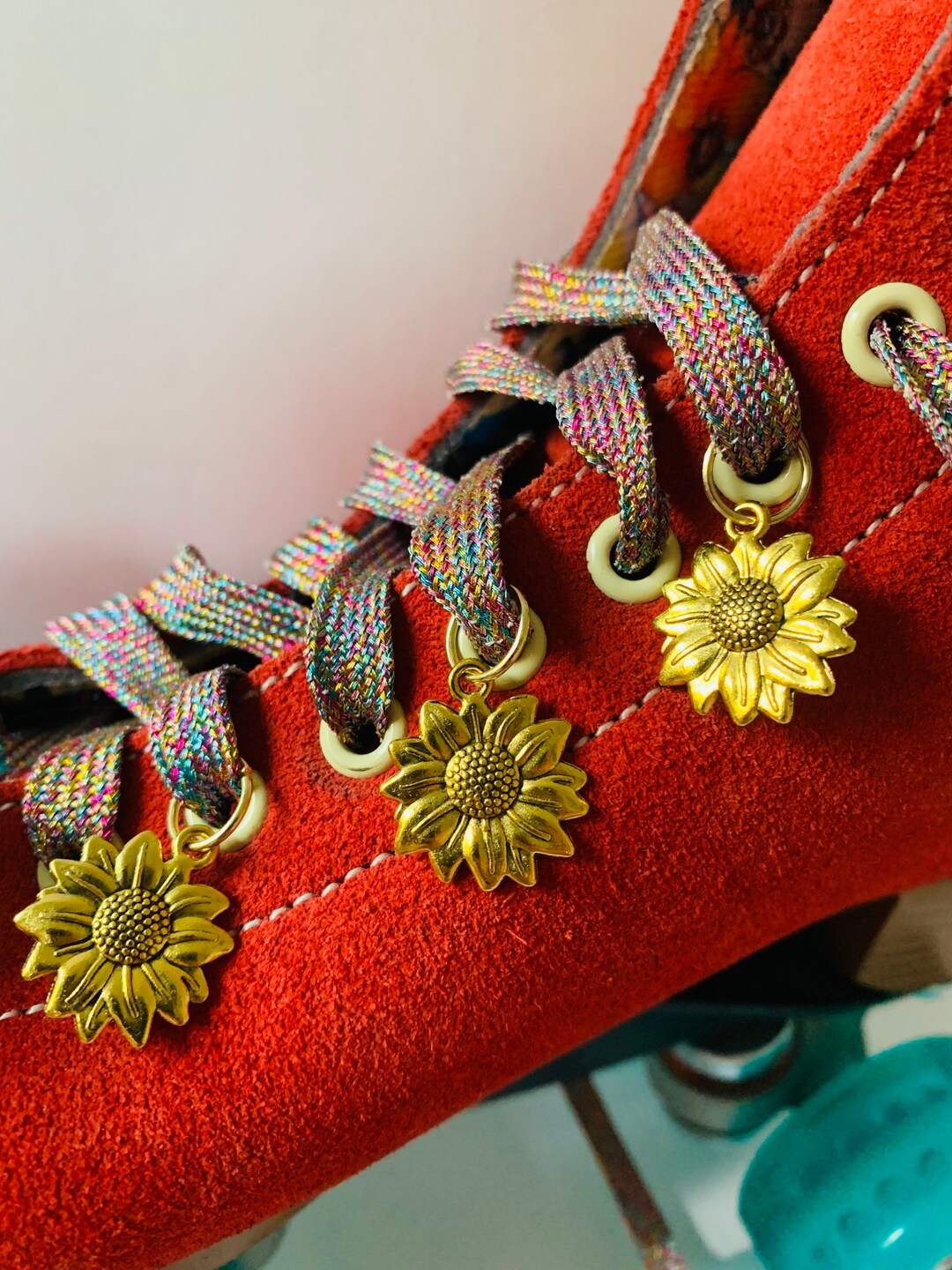 Gold Sunflower Roller Skate Charm, Shoe Accessories - Etsy