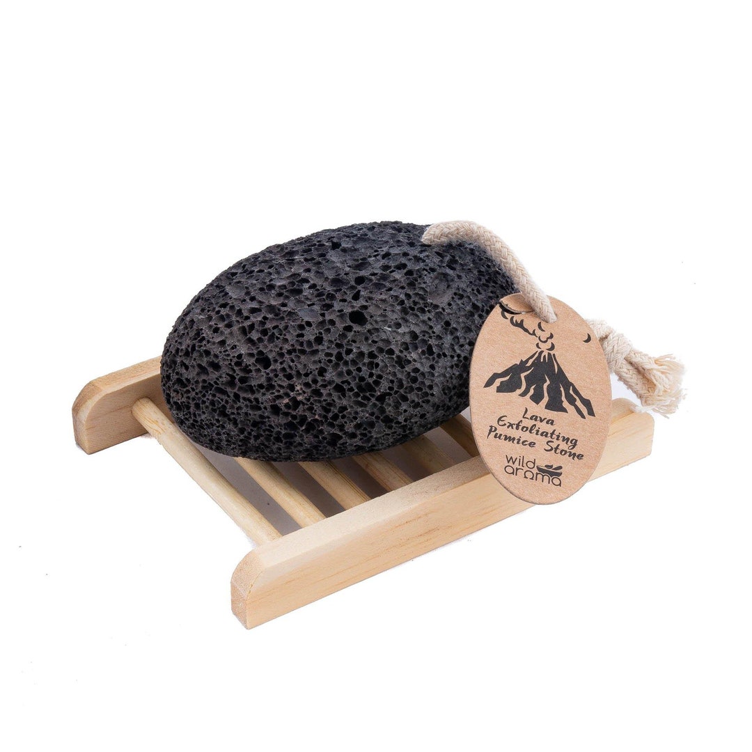 Natural Volcanic Pumice for Foot With Bamboo Bath Tray. - Etsy