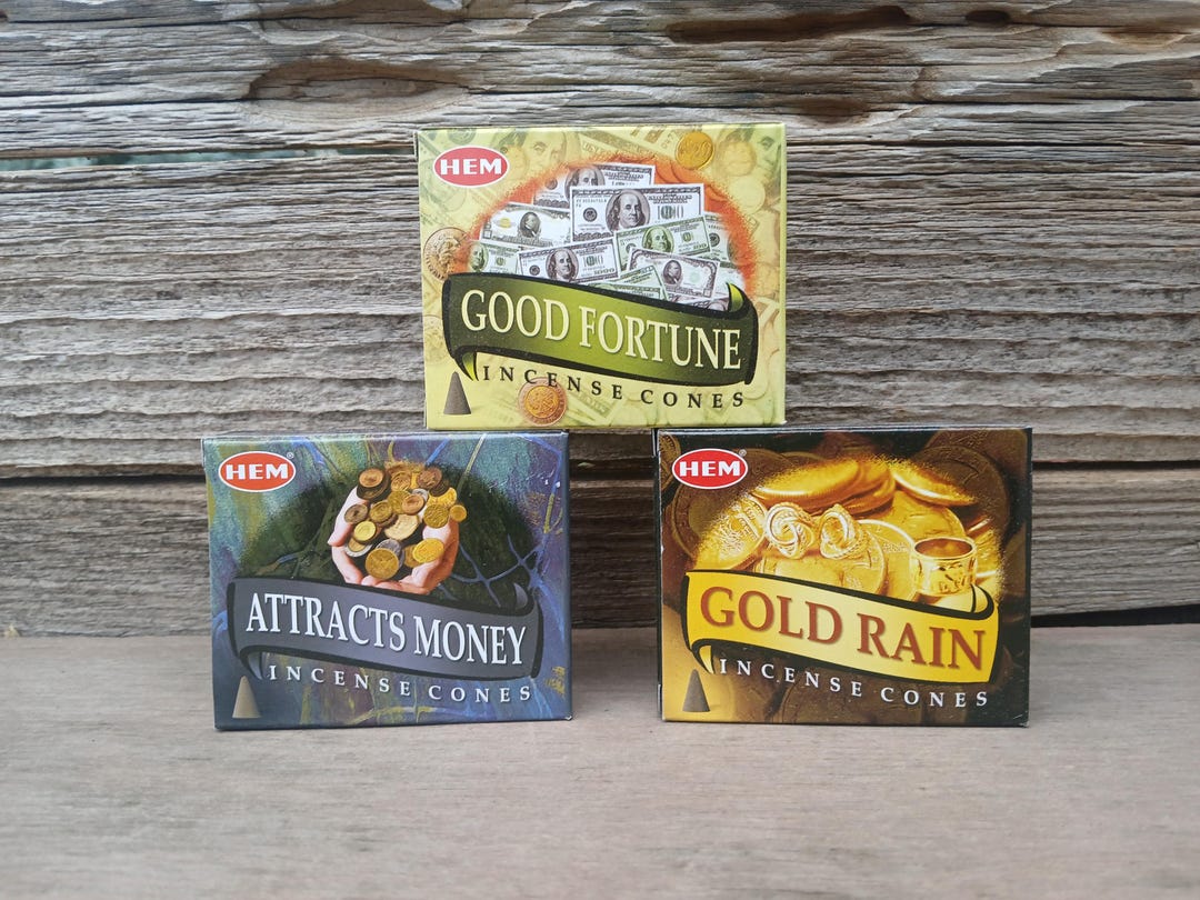 MONEY Variety Pack 3 Boxes of Cone Incense by HEM 10 Cones per Box! 30 ...