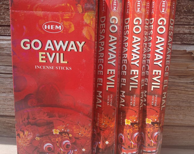 Go Away EVIL 3 Boxes of Stick Incense by HEM 20 Sticks per Box! 60 ...