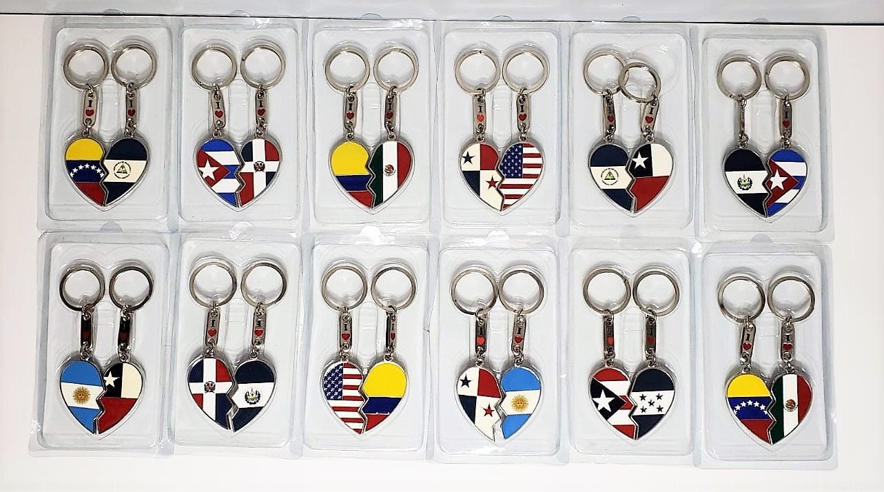 Peru Flag Keychain Heart Set - Etsy