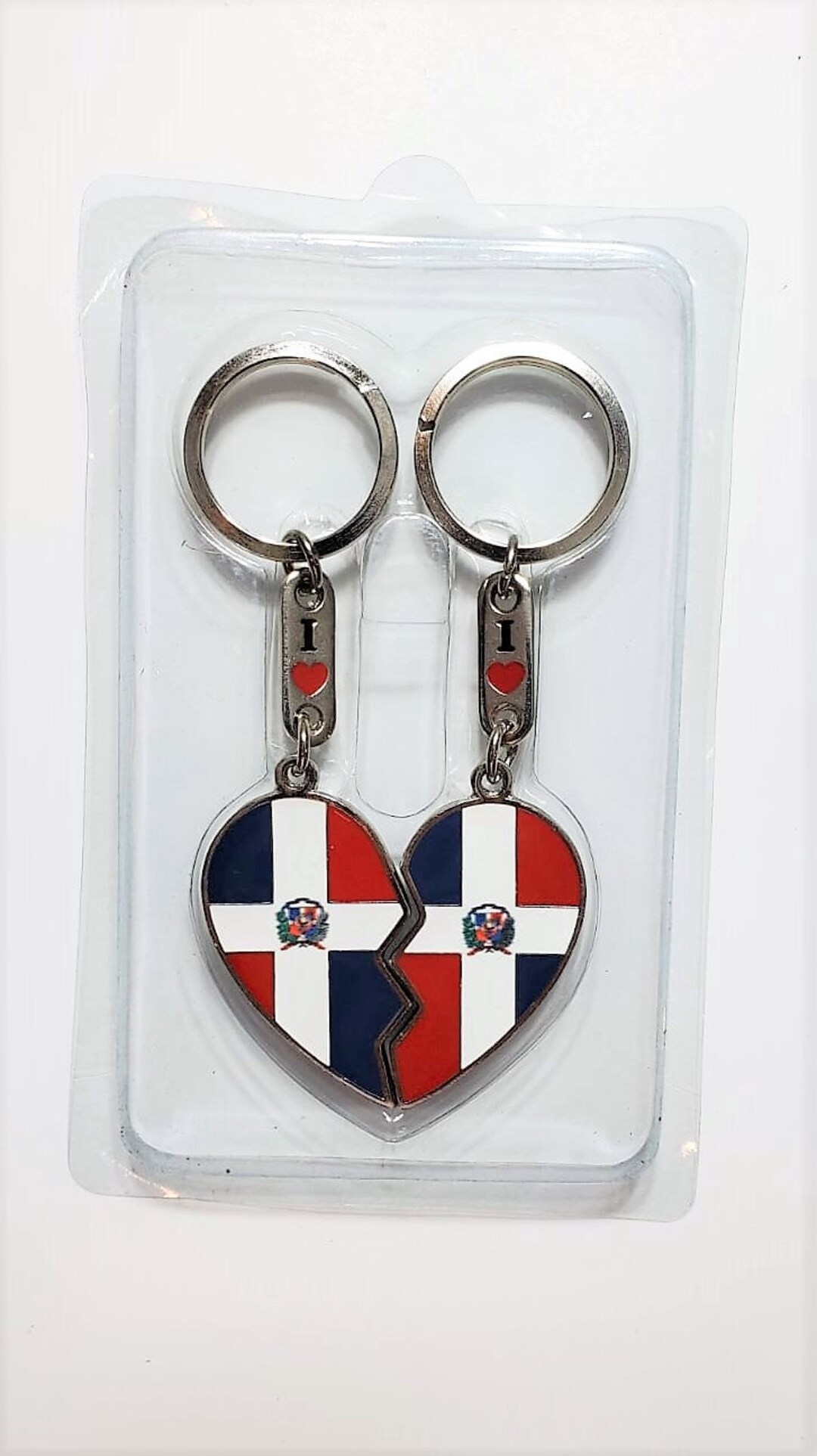 Dominican Republic Flag Keychain Heart Set - Etsy