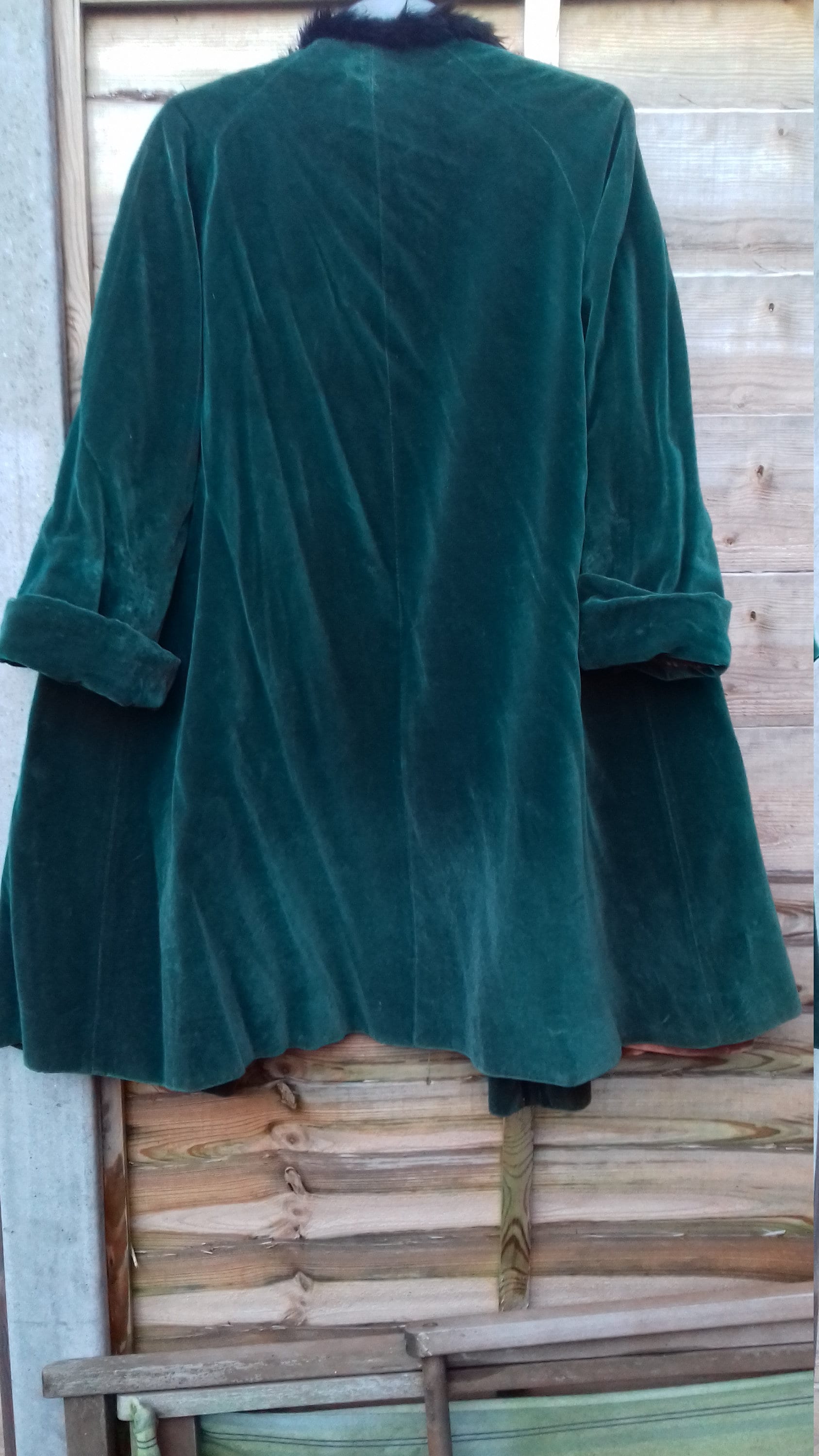 Smaragdgrün, original Samt Vintage Mantel, Vintage Mantel, grüner Samt ...