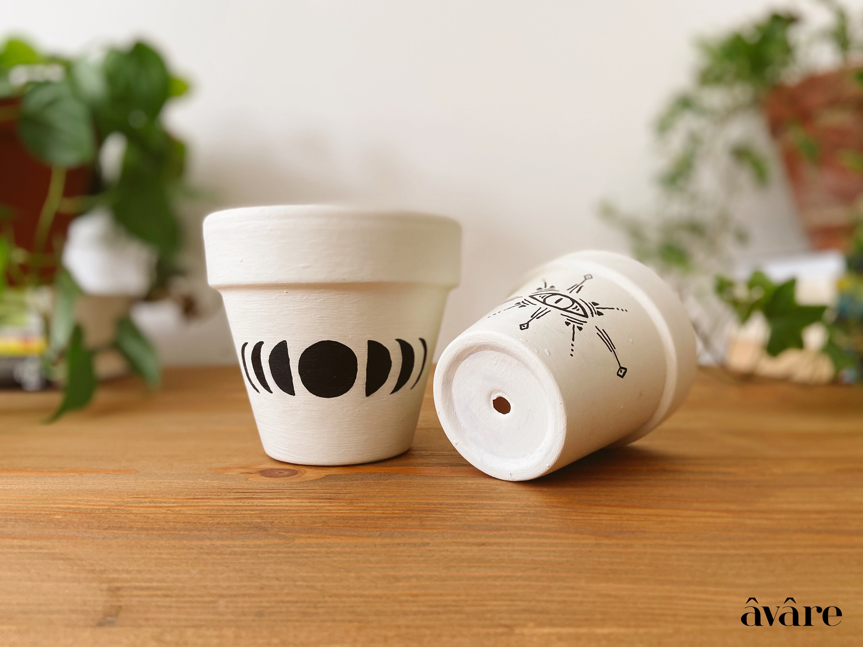 Hand Painted Planter The Evil Eye Terracotta Pot Clay | Etsy