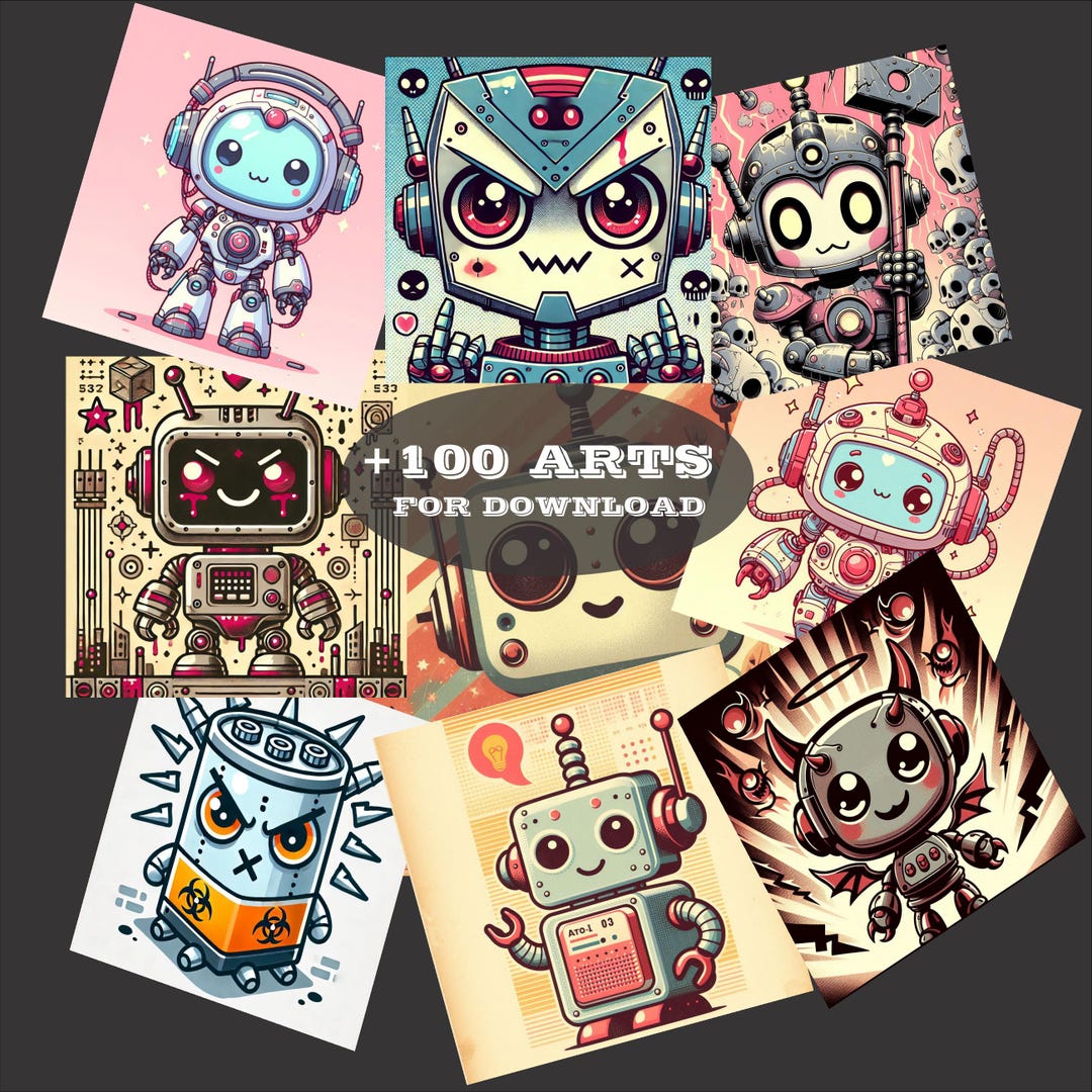 Cute Robot Image, for Decoration, Digital Image, Image for Decoration ...