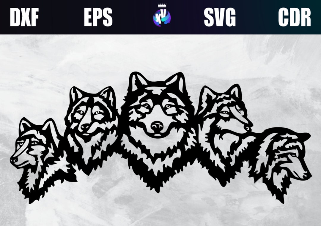 WOLF, PACK, FRAME, Vector Files, for Laser Cut, Cnc, Digital Files Cdr ...