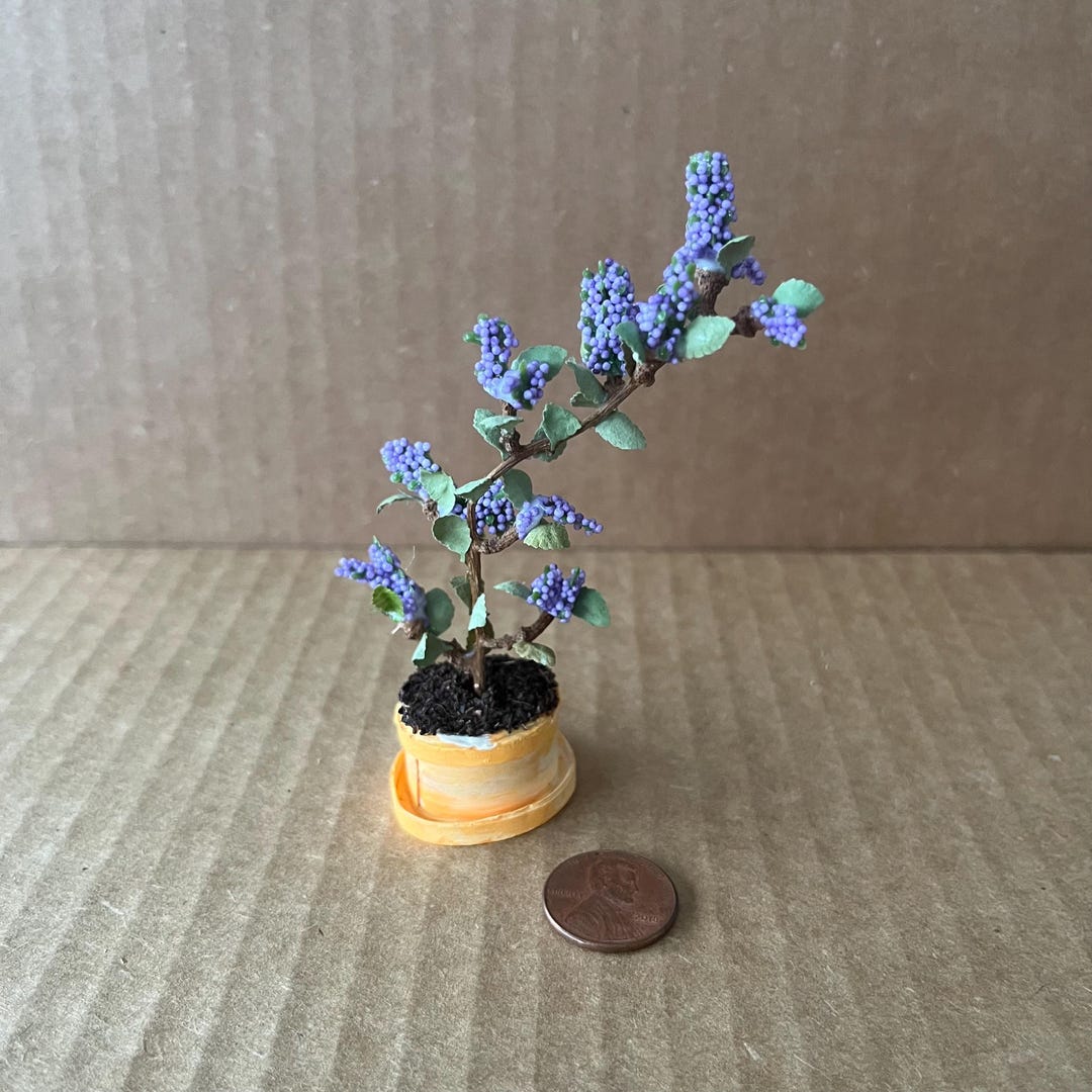 Miniature Lilac Inspired Flowering Shrub 1:12 Scale | Handmade ...