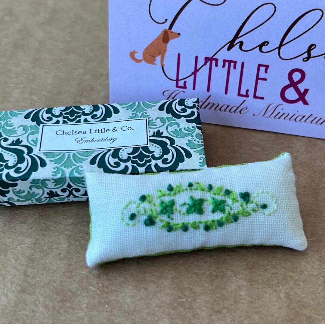 1:12 Scale Shamrock Pillow, Hand-embroidered and Sewn, Handmade ...