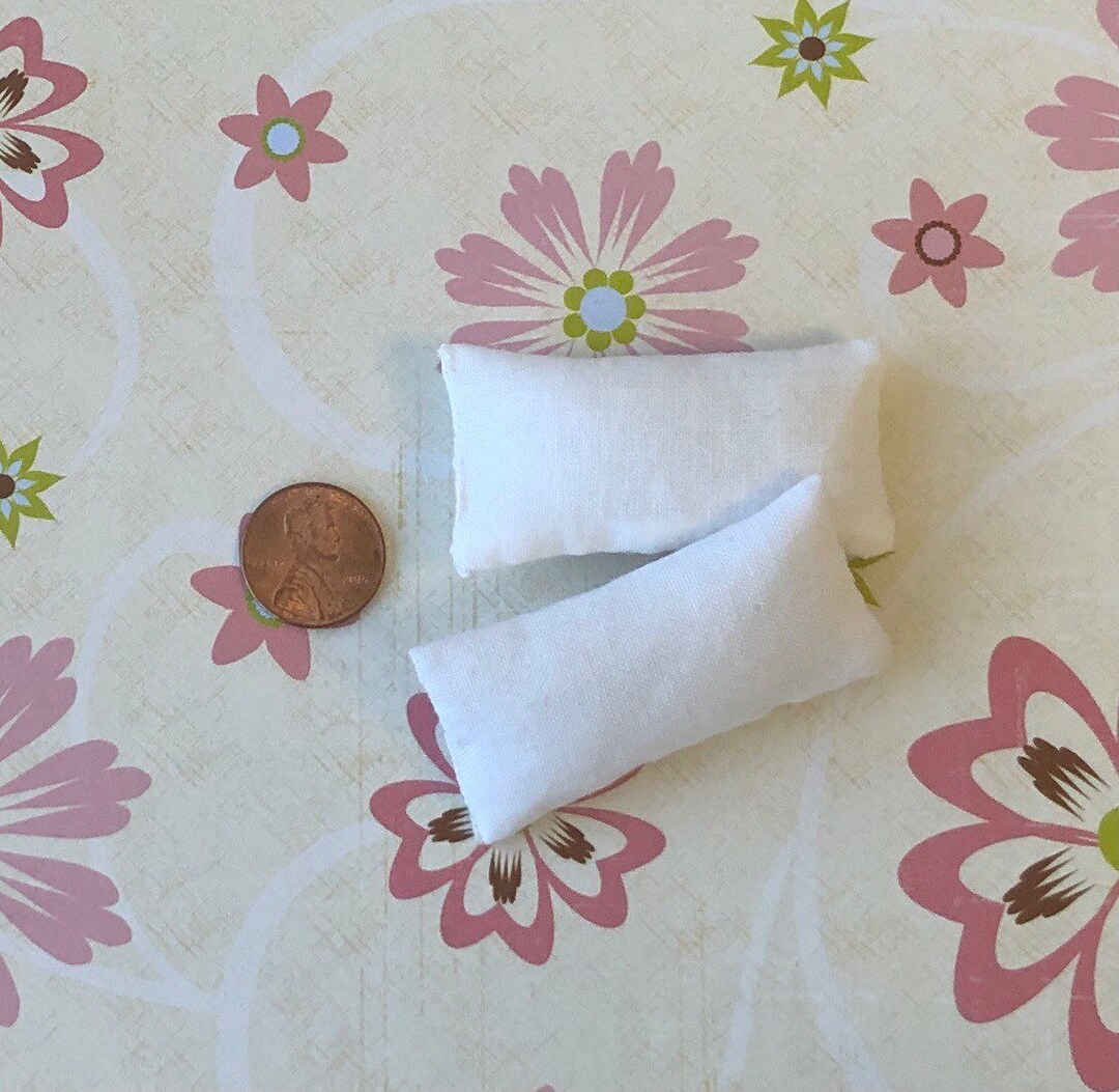 Bed Pillow Inserts for Pillowcases 1:12 Scale Bed Pillows, Hand Sewn ...