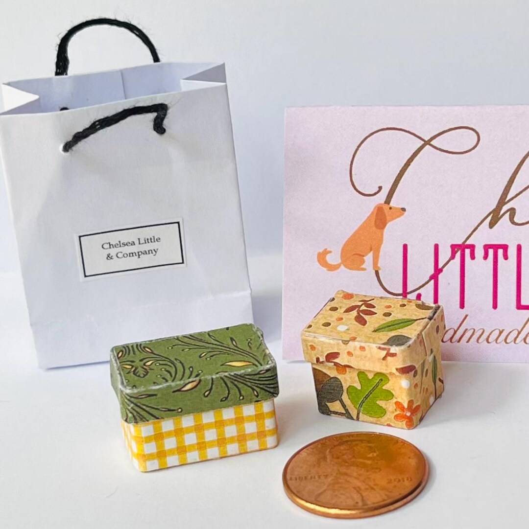 Miniature Dollhouse Decorative Harvest Paper Box, 1:12 Scale, Boite ...