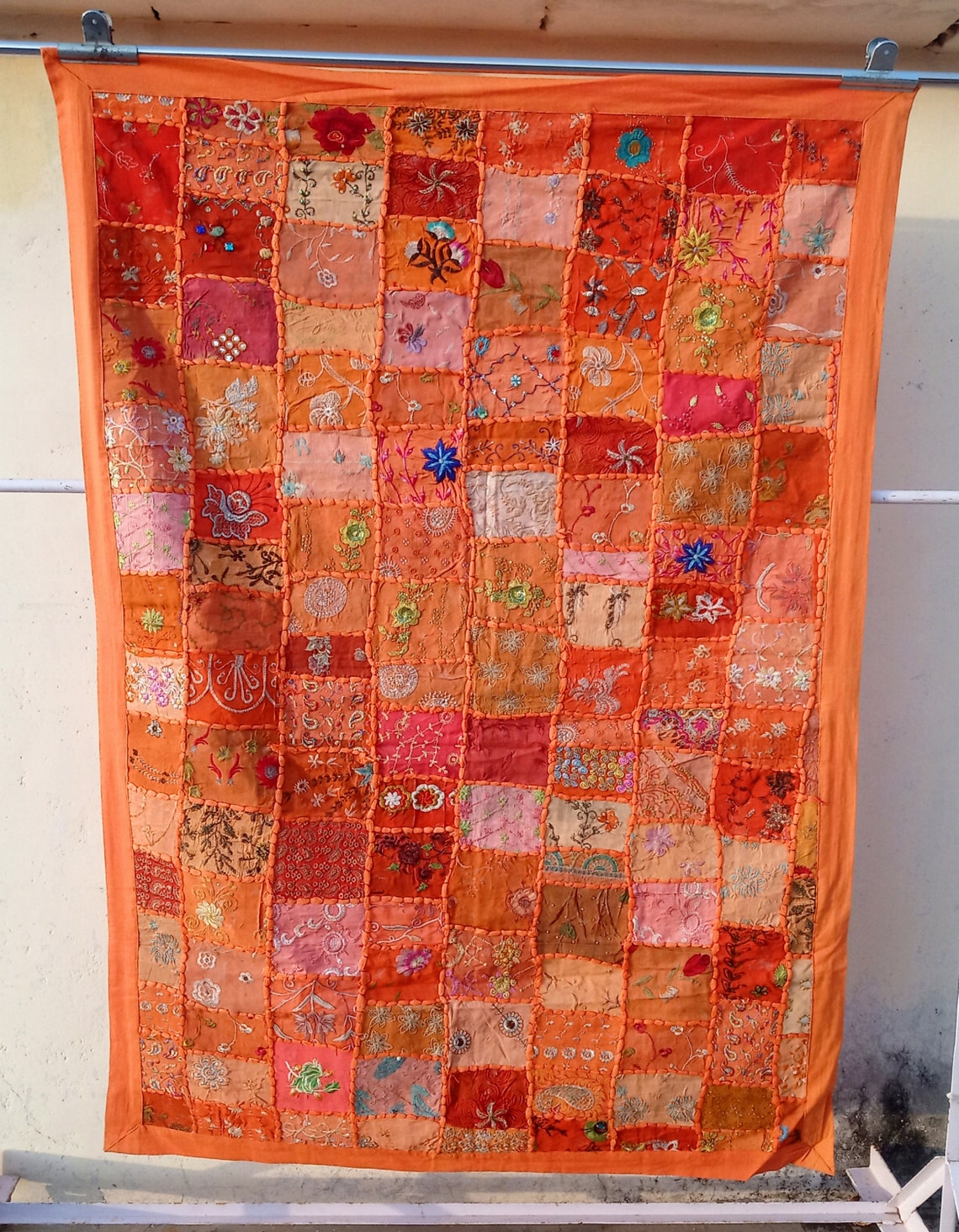 Indian Patchwork Tapestry Vintage Tapestry Embroidered | Etsy