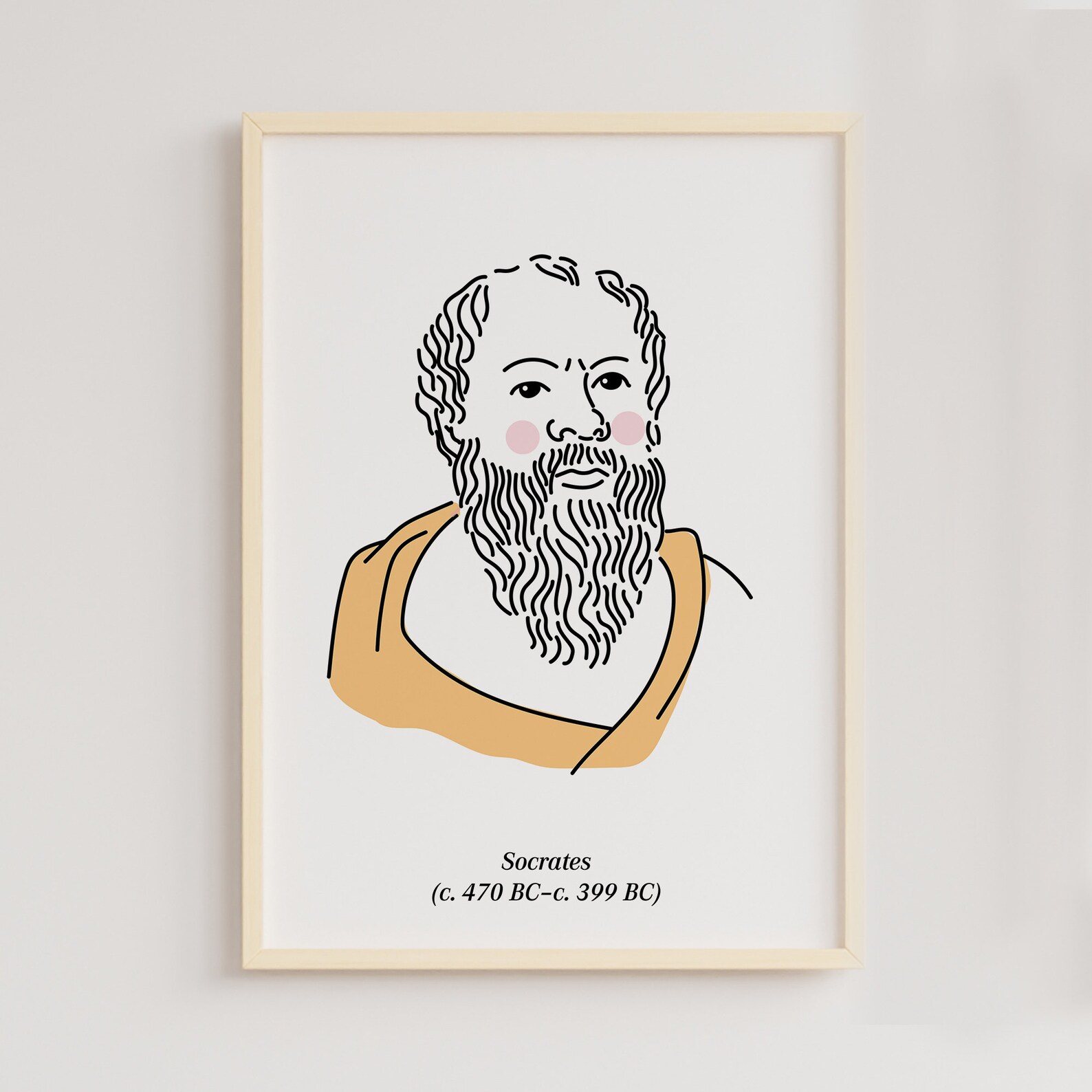Philosophers Poster Set: Spinoza, Plato, Socrates, Kant (digital ...