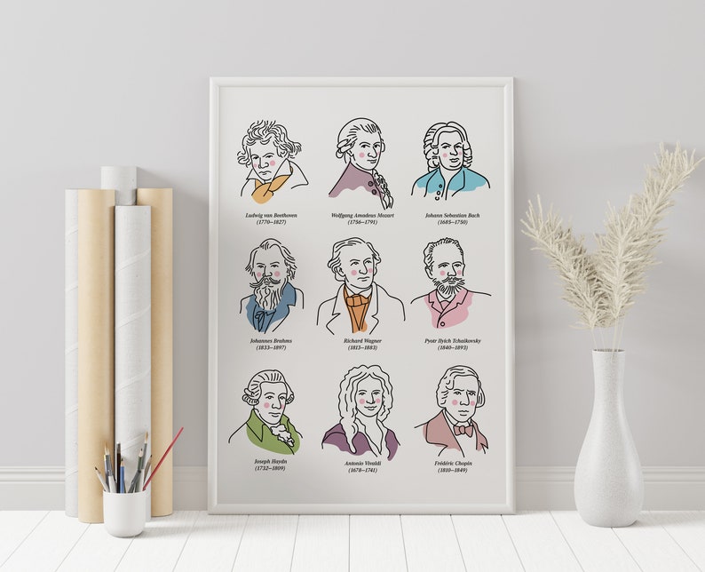 Classical Composers Poster Classical Music Music Poster - Etsy