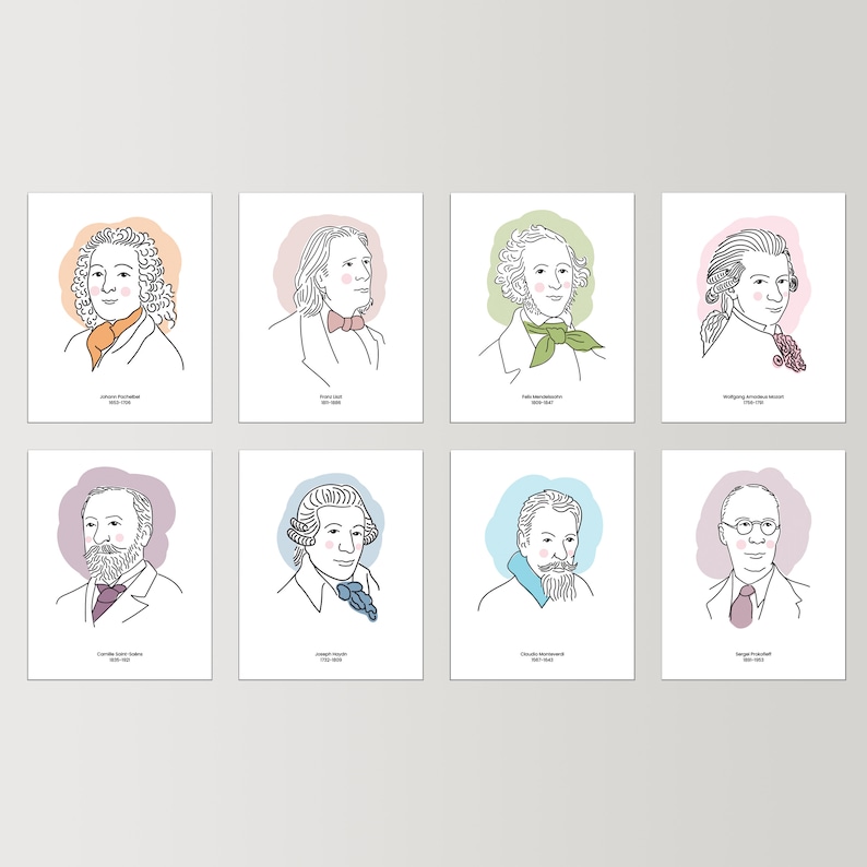 Classical Composers Poster Set: Music Classroom Decor (digital Download ...