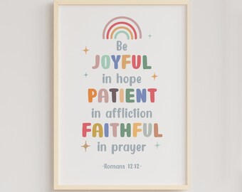 Kids Bible Verse, Boho Wall Art, Scripture Posters, Church, Sunday ...