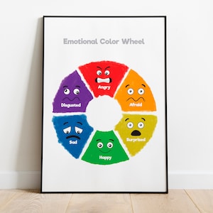 Emotional Color Wheel, Emotions Chart Poster, Feelings Chart Poster ...