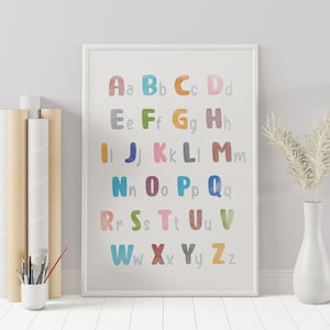Alphabet Poster ABC Print Printable Educational Wall Art - Etsy