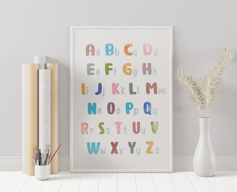 Alphabet Poster ABC Print Printable Educational Wall Art - Etsy