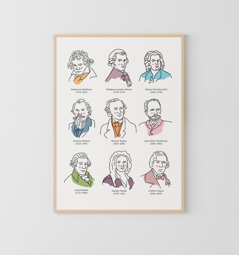Classical Composers Poster Classical Music Music Poster - Etsy