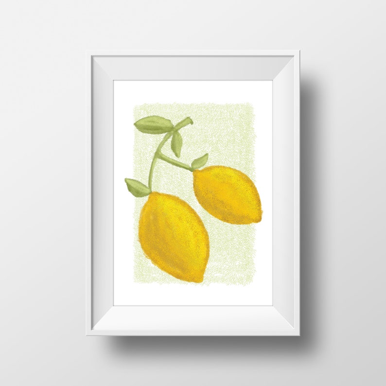 Lemon Print Lemon Art Kitchen Art Kitchen Wall Decor Lemon | Etsy