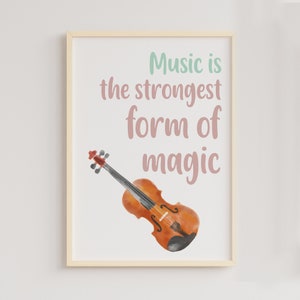 Set of 3 Music Quotes Poster, Music Instruments Print, Music Quote Wall ...
