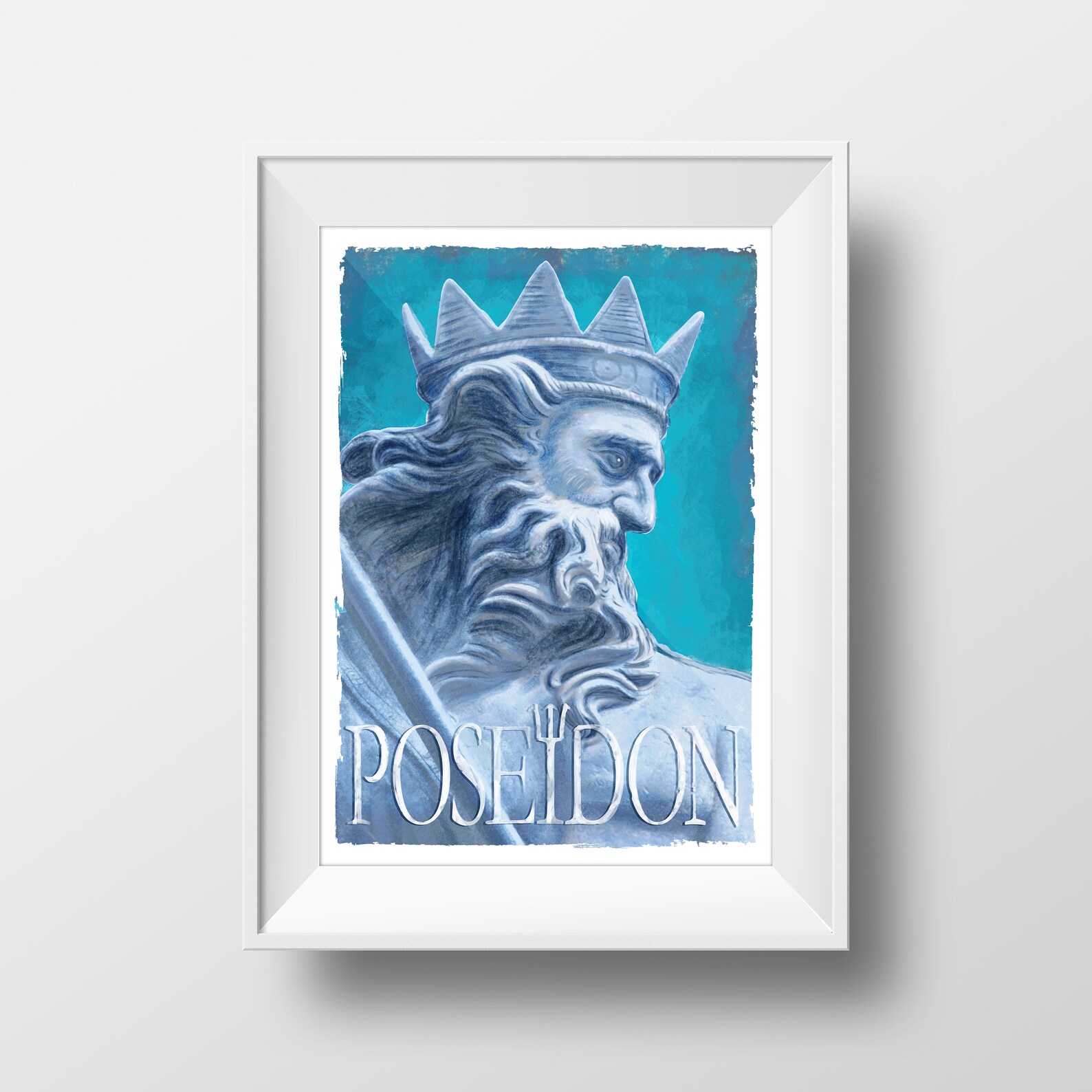 Poseidon Poster Greek Mythology Neptune God God of Sea - Etsy