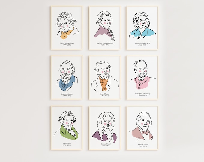 Printable Flashcards Composer Printable Cards Teacher - Etsy