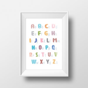 Alphabet Poster ABC Print Printable Educational Wall Art - Etsy
