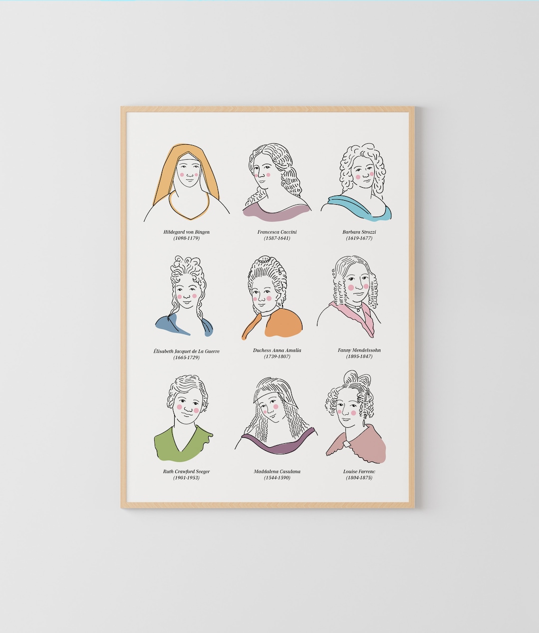 Female Classical Composers Poster, Classical Music, Music Poster, Music ...