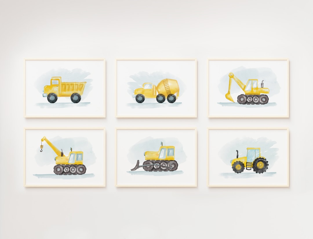 Set of 6 Construction Vehicle Posters, Boy Nursery Decor, PRINTABLE ...