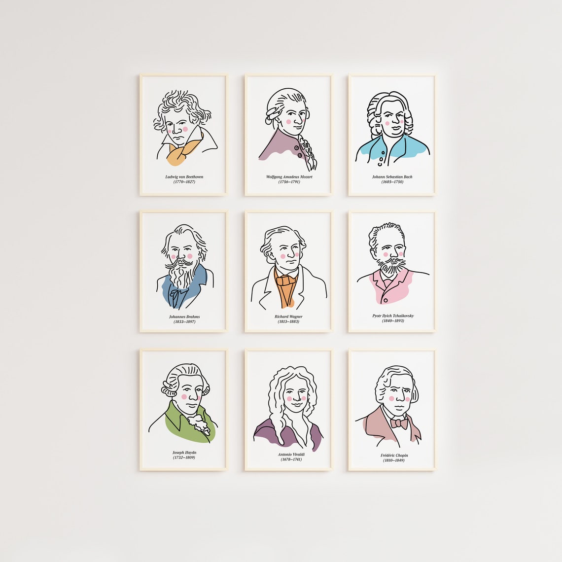 Set of Classical Composers Poster Classical Music Music | Etsy